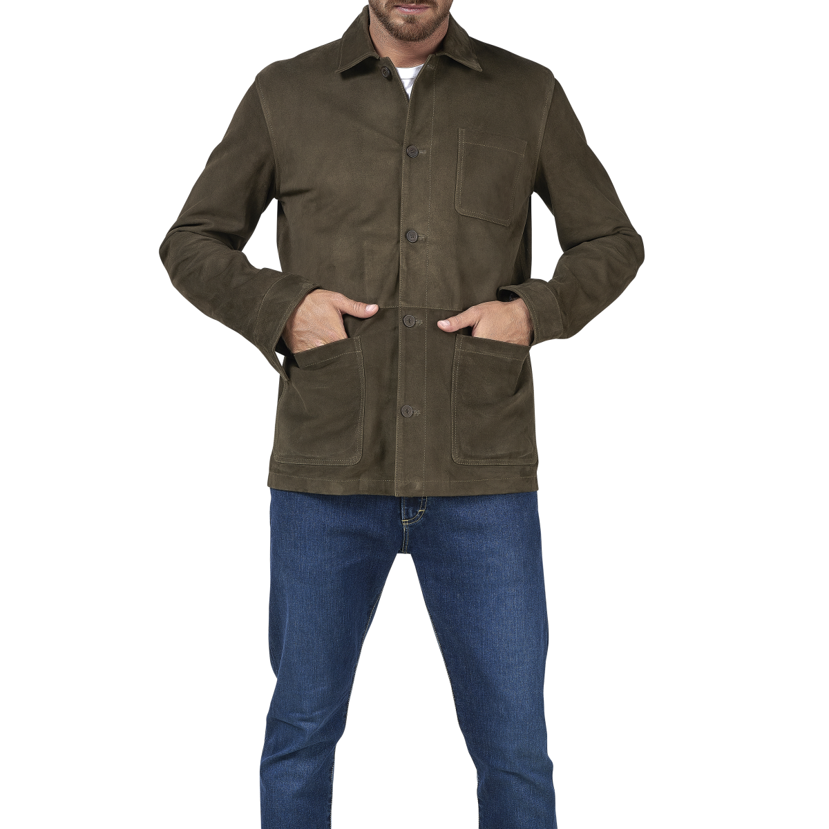 Camisa em pele com acabamento acamurçado - 22.060.00551-22.53 CAP - CdP ...